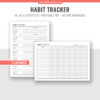Habit Tracker, Monthly Habits, Habit Planner, Planner Template ...