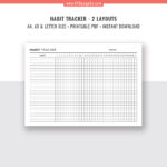 Habit Tracker, Monthly Habits, Habit Planner, Planner Template ...