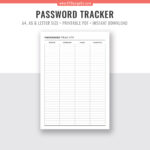 Password Tracker, Password Log, Password Keeper, Printable Planner ...
