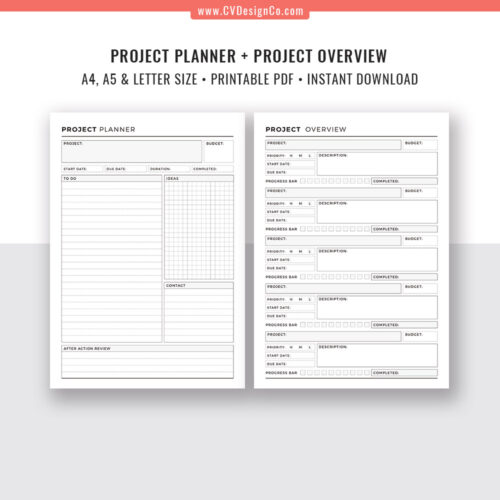 Project Planner Bundle, Project Planner, Project Tracker, Project ...