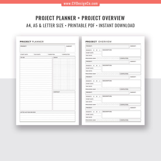 Project Planner Bundle, Project Planner, Project Tracker, Project ...