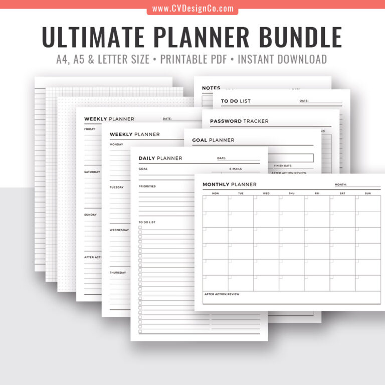 Ultimate Planner Bundle Printable, Daily Planner, Weekly Planner ...