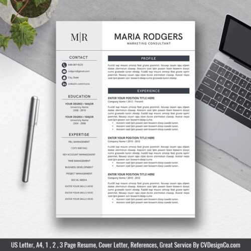 Best Selling MS Office Word Resume / CV Bundle The Anna: Resume ...